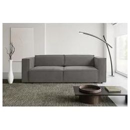 Schlafsofa WERK2 "Kansas Breite 252 cm, mit extragro&szlig;er Liegefl&auml;che 202x152 cm", grau, B:252cm H:76cm T:99cm, 100% Polyester, Sofas, Schlafsofa, Pflegeleichte Bez&uuml;ge: aktuellen Cord- oder weichem Strukturstoff