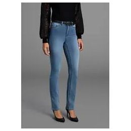 Slim-fit-Jeans Arizona "Ultra Stretch", Damen, Gr. 44, N-Gr, blau used, Obermaterial: 63% Baumwolle, 32% Polyester, 5% Elasthan, Basic, Jeans Slim-fit-Jeans