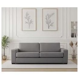 3-Sitzer Home Affaire "Branwell", grau, B:226cm H:86cm T:96cm, 100% Polyester, Sofas, Breite 226 cm, Struktur fein, mit Wellenunterfederung