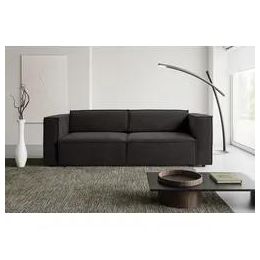 Schlafsofa WERK2 "Kansas Breite 252 cm, mit extragro&szlig;er Liegefl&auml;che 202x152 cm", anthrazit, B:252cm H:76cm T:99cm, 100% Polyester, Sofas, Schlafsofa, Pflegeleichte Bez&uuml;ge: aktuellen Cord- oder weichem Strukturstoff