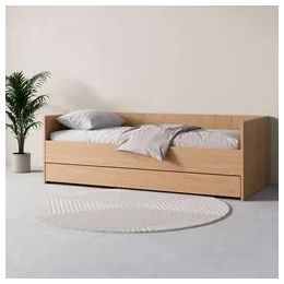 Bett VOX "SIMPLE, hydraulischer Bettkasten, optional Zusatzbett/ Schublade", eiche, B:95,3cm H:68,1cm L:205,6cm, Betten, Bett, mehrere Farben, langlebig und stabil, Made in EU