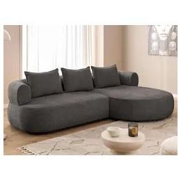 Ecksofa Home Affaire "LUSSAC L-Form Design-Sofa mit Zierkissen, Ma&szlig;e B/T/H: 257/159/78 cm", dunkelgrau, B:257cm H:78cm T:159cm, 100% Polyester, Sofas, Ecksofa, hoher Sitzkomfort und modernes Design, Sofa ohne Bettfunktion