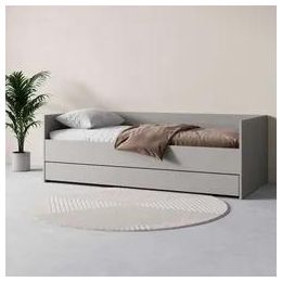 Bett VOX "SIMPLE, hydraulischer Bettkasten, optional Zusatzbett/ Schublade", grau, B:95,3cm H:68,1cm L:205,6cm, Betten, Bett, mehrere Farben, langlebig und stabil, Made in EU