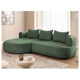 Ecksofa Home Affaire "LUSSAC L-Form Design-Sofa mit Zierkissen, Ma&szlig;e B/T/H: 257/159/78 cm", gr&uuml;n, B:257cm H:78cm T:159cm, 100% Polyester, Sofas, Ecksofa, hoher Sitzkomfort und modernes Design, Sofa ohne Bettfunktion