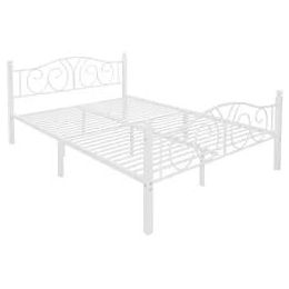 Metallbett OTTO HOME "LUND Landhausbett Bett M&auml;rchenbett Prinzessinbett", wei&szlig;, wei&szlig;, wei&szlig;, B:146cm H:96cm L:209cm, Betten, Tr&auml;ume wie im M&auml;rchen: Dein romantisches Metallbett in 2 Breiten