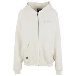 Sweatjacke PEQUS "PEQUS PEQUS Back Logo Zip-Hoodie", Herren, Gr. M, whisper wei&szlig;, 100% Baumwolle, Sweatjacken Sweatjacke