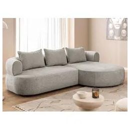 Ecksofa Home Affaire "LUSSAC L-Form Design-Sofa mit Zierkissen, Ma&szlig;e B/T/H: 257/159/78 cm", hellgrau, B:257cm H:78cm T:159cm, 100% Polyester, Sofas, Ecksofa, hoher Sitzkomfort und modernes Design, Sofa ohne Bettfunktion