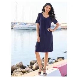 Jerseykleid Classic Basics "Jersey-Kleid", Damen, Gr. 56, Normalgr&ouml;&szlig;en, marine, Jersey, 95% Viskose, 5% Elasthan, unifarben, kurz, Rundhals, Kleider Jerseykleid