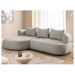 Ecksofa Home Affaire "LUSSAC L-Form Design-Sofa mit Zierkissen, Ma&szlig;e B/T/H: 257/159/78 cm", hellgrau, B:257cm H:78cm T:159cm, 100% Polyester, Sofas, Ecksofa, hoher Sitzkomfort und modernes Design, Sofa ohne Bettfunktion