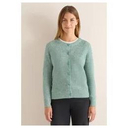 Cardigan Cecil, Damen, Gr. XXL (46), jewel gr&uuml;n melange, Grobstrick, 58% Baumwolle, 20% Polyacryl, 20% Polyester, 2% Nylon, unifarben, normal normal, Rundhals, B&uuml;ndchen, Strickjacken, im soften Baumwoll-Mix