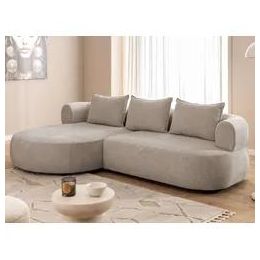 Ecksofa Home Affaire "LUSSAC L-Form Design-Sofa mit Zierkissen, Ma&szlig;e B/T/H: 257/159/78 cm", beige, B:257cm H:78cm T:159cm, 100% Polyester, Sofas, Ecksofa, hoher Sitzkomfort und modernes Design, Sofa ohne Bettfunktion