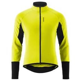 Fahrradjacke Gonso "ROAD JACKET SOFTSHELL 2 M", Herren, Gr. M, gelb, 80% Polyester, 15% Polyamid, 5% Elasthan, Rundhals, Jacken Fahrradjacke, Herren Softshell-Jacke, atmungsaktive Radjacke, Tight Fit