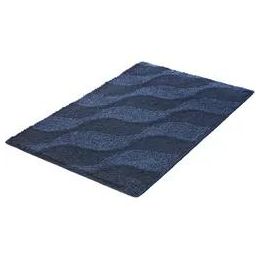 Badematte Kleine Wolke "&raquo;Onda&laquo;", navy, H:15mm, Polyacryl, Badematten, Badematte, Badteppich, modernes Ton in Ton Wellendesign, flauschig