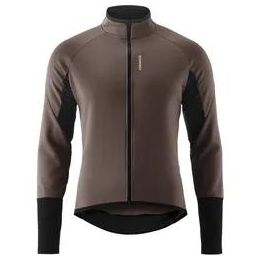 Fahrradjacke Gonso "ROAD JACKET SOFTSHELL 2 M", Herren, Gr. S, dunkelbraun, 80% Polyester, 15% Polyamid, 5% Elasthan, Rundhals, Jacken Fahrradjacke, Herren Softshell-Jacke, atmungsaktive Radjacke, Tight Fit
