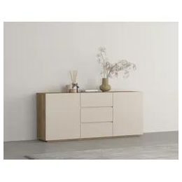 Sideboard OTTO HOME "Criss, Breite 150 cm, moderne grifflose Kommode 2T&uuml;ren/3SK", mauvella eiche, kaschmir, B:150cm H:64cm T:34cm, FSC-zertifizierter Holzwerkstoff, Melamin, Metall, Sideboards, Sideboard, Schubladenkommode mit viel Stauraum, Einlegeb&ouml;den verstellbar