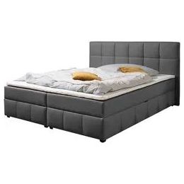 Boxbett Home Affaire "Niemes inkl. Bettkasten und Topper, auch in &Uuml;berl&auml;nge erh&auml;ltlich", anthrazit, B:212cm L:230cm, Komplettbetten, Boxbett mit Bettkasten, inkl. Topper