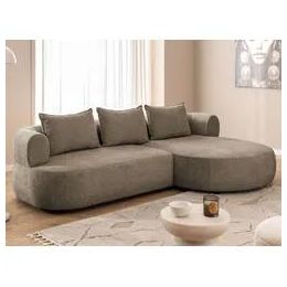 Ecksofa Home Affaire "LUSSAC L-Form Design-Sofa mit Zierkissen, Ma&szlig;e B/T/H: 257/159/78 cm", braun, B:257cm H:78cm T:159cm, 100% Polyester, Sofas, Ecksofa, hoher Sitzkomfort und modernes Design, Sofa ohne Bettfunktion