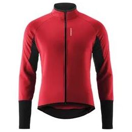 Fahrradjacke Gonso "ROAD JACKET SOFTSHELL 2 M", Herren, Gr. L, ziegelrot, 80% Polyester, 15% Polyamid, 5% Elasthan, Rundhals, Jacken Fahrradjacke, Herren Softshell-Jacke, atmungsaktive Radjacke, Tight Fit