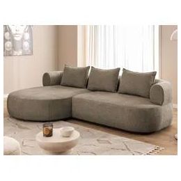 Ecksofa Home Affaire "LUSSAC L-Form Design-Sofa mit Zierkissen, Ma&szlig;e B/T/H: 257/159/78 cm", braun, B:257cm H:78cm T:159cm, 100% Polyester, Sofas, Ecksofa, hoher Sitzkomfort und modernes Design, Sofa ohne Bettfunktion
