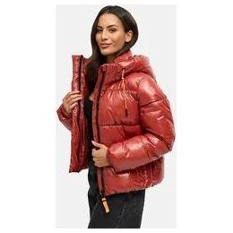 Winterjacke Marikoo "Skyraa", Damen, Gr. XXL, schwarz terracotta, Obermaterial: 100% Nylon; Futter: 100% Polyester; Wattierung: 100% Polyester; &Auml;rmelfutter: 100% Polyester, Jacken Winterjacke, Leicht gl&auml;nzendes Obermaterial mit moderner Steppung