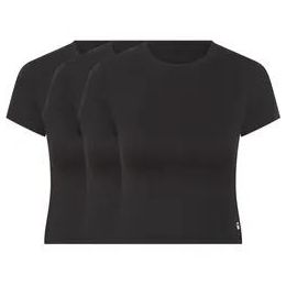 G-Star Raw T-Shirt G-STAR "SERPENTINE, 3 PACK BABY TEES", Damen, Gr. L, schwarz, Jersey, Obermaterial: 95% Modal, 5% Elasthan, unifarben, figurbetont taillenlang, Rundhals, abgesteppte Kante, Shirts T-Shirt, mit Rundhals, figurbetont