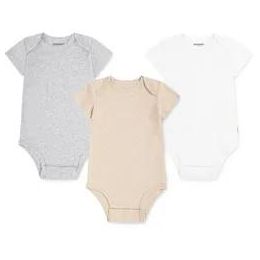 Body HUGGIES BABYWEAR "HUGB 3PK BODYSUIT", Jungen, Gr. 5 (80), N-Gr, huggies cloud grau htr, Jersey, Obermaterial: 100% Baumwolle, Basic, Rundhals, Bodys Body, aus Baumwolle