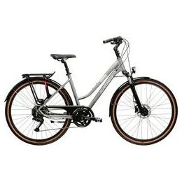 Trekkingrad KROSS "KROSS Trekkingrad 28" Trans 5.0 ULT.RA silver 18 G&auml;nge" Gr. 48, silberfarben, schwarz, Fahrr&auml;der, Damen, 48cm, 28 Zoll (71,12cm) hinten: 28 Zoll (71,12cm)