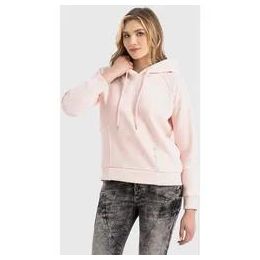 Cipo & Baxx Hoodie CIPO & BAXX "HOODIE SWEATSHIRT", Damen, Gr. L, rosa (pink), 70% Baumwolle, 30% Polyester, bedruckt, Basic, regular fit normal, Sweatshirts Hoodie, modisch und komfortabel