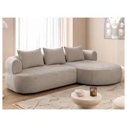 Ecksofa Home Affaire "LUSSAC L-Form Design-Sofa mit Zierkissen, Ma&szlig;e B/T/H: 257/159/78 cm", beige, B:257cm H:78cm T:159cm, 100% Polyester, Sofas, Ecksofa, hoher Sitzkomfort und modernes Design, Sofa ohne Bettfunktion
