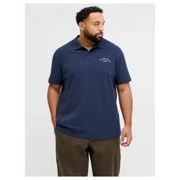 Jack & Jones PlusSize Poloshirt "JJCOLLEGE LOGO POLO SS PLS", Herren, Gr. 6XL, navy blazer, Jersey, Obermaterial: 100% Baumwolle, JACK & JONES PLUSSIZE, bedruckt, regular fit, Shirts