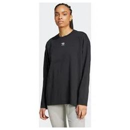 Langarmshirt Adidas ORIGINALS "ESSENTIALS LONGSLEEVE", Damen, Gr. M, schwarz, Obermaterial: 100% Baumwolle, Rundhals, Shirts Langarmshirt, lockerer Schnitt, Langarm, aus Baumwolljersey