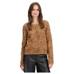 Strickjacke Cartoon "Damen mit Rundhalsausschnitt", Damen, Gr. 34, camel, braun, Obermaterial: 70% Polyacryl, 30% Polyamid, normal normal, Rundhals, Strickjacken Strickjacke