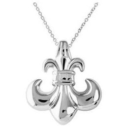 Kette mit Anh&auml;nger Firetti "Schmuck Geschenk Silber 925 Halsschmuck Ankerkette Fleur de Lis Lilie", silberfarben, Halsketten, Damen, Silber 925 (Sterlingsilber), L: 45 B: 1,4mm, B:1,4mm