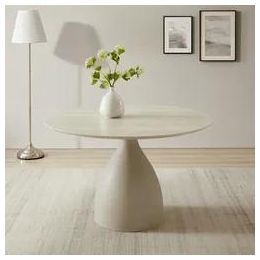 Esstisch OTTO HOME "Lealux", beige, beige, B:120cm H:76cm T:120cm, Tische, Esstisch, mit Sintersteinplatte, elegantem Gestell und pflegeleichter Oberfl&auml;che, Topseller