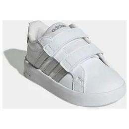 Sneaker Adidas SPORTSWEAR "GRAND COURT 3.0 KIDS", M&auml;dchen, Gr. 27, wei&szlig; (cloud wei&szlig;, silber metallic, silber metallic), Synthetik, Textil, Schuhe Sneaker, f&uuml;r Kinder