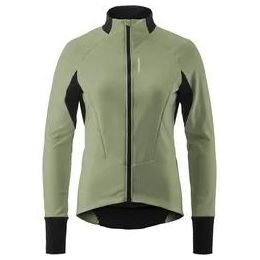 Fahrradjacke Gonso "ROAD JACKET SOFTSHELL 2 W", Damen, Gr. 40, tannengr&uuml;n, 80% Polyester, 15% Polyamid, 5% Elasthan, Rundhals, Jacken Fahrradjacke, Damen Softshell-Jacke, atmungsaktive Radjacke, Tight Fit
