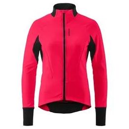Fahrradjacke Gonso "ROAD JACKET SOFTSHELL 2 W", Damen, Gr. 46, pink, 80% Polyester, 15% Polyamid, 5% Elasthan, Rundhals, Jacken Fahrradjacke, Damen Softshell-Jacke, atmungsaktive Radjacke, Tight Fit