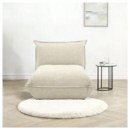 Sessel DOMO collection "Nantes Loungesessel, Wohlf&uuml;hlsessel mit 360 Drehfunktion", blau (beige, petrol), Sessel, Struktur,mit Drehfunktion, Drehfunktion, B/H/T: 78cm x 73cm x 100cm, 100% Polyester, Sessel, hochwertig gepolstert mit Federkern, Struktur, beige-petrol, B:78cm H:73cm T:100cm
