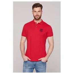 Poloshirt CAMP DAVID, Herren, Gr. 3XL, rot, Piqu&eacute;, Material: 95% Baumwolle, 5% Elasthan, bedruckt, bestickt, regular fit normal, hoch geschlossener Ausschnitt, eingesetzt Rippb&uuml;ndchen, Shirts, mit Elasthan-Anteil