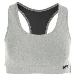 Sport-Bustier WINSHAPE "WVR1", Damen, Gr. XS, Normalgr&ouml;&szlig;en, grau (grau melange), Obermaterial: 90% Baumwolle, 10% Elasthan, BHs Sport Bustiers