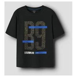 T-Shirt name it "NKMOAKLEY SS NREG TOP BF", Jungen, Gr. 146/152, schwarz, Jersey, Obermaterial: 100% Baumwolle, bedruckt, regular fit normal, Rundhals, Shirts T-Shirt