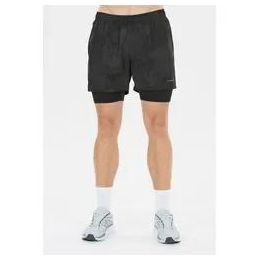 Shorts Endurance "Koy", Herren, Gr. M, EURO-Gr&ouml;&szlig;en, schwarz, anthrazit, 95% Polyester, 5% Elasthan, bedruckt, kurz, Hosen Shorts, in leichter und atmungsaktiver Qualit&auml;t