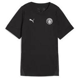 Trainingsshirt Puma "Manchester City Trainingstrikot Damen", Damen, Gr. XS, schwarz silber metallic, Obermaterial: 100% Polyester, regular fit, Rundhals, Shirts
