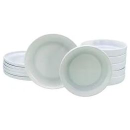 Tafelservice OTTO HOME "Teller Set, modernes Geschirr-Set, Service Lykk", wei&szlig;, ice, 12 Stk., Steinzeug, Geschirr-Sets, Tafelservice, hohe Haltbarkeit, sp&uuml;lmaschinen- & mikrowellengeeignet, Reaktivglasur