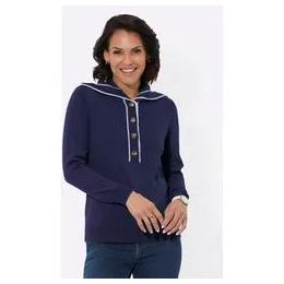 Troyer Casual Looks "Pullover", Damen, Gr. 48, blau (marine), 100% Polyester, unifarben, Pullover Troyer