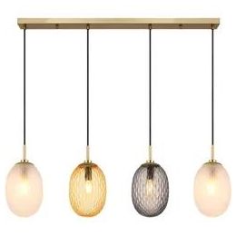 Globo LIGHTING H&auml;ngeleuchte "DEVIN", goldfarben matt, H: 120cm, 1 Stk., Leuchten, H&auml;ngelampe Esszimmer-Leuchte Esstischleuchte Wohnzimmer, H&auml;ngeleuchte