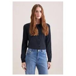 Strickjacke Seidensticker, Damen, Gr. S, blau, 90% Wolle, 10% Seide, unifarben, regular fit, Strickjacken Strickjacke, Cardigan