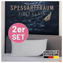 Federkopfkissen Spessarttraum "FIRST CLASS, Einzelkissen oder Doppelpack", wei&szlig;, B:40cm L:80cm, Bezug: 100% Baumwolle. F&uuml;llung: 70% Federn, 30% Daunen, Kopfkissen, hergestellt in Deutschland, allergikerfreundlich, im Set g&uuml;nstiger