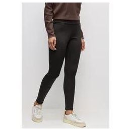 Leggings Street One, Damen, Gr. 44, schwarzest braun, Stoff, 92% Polyester, 8% Elasthan, unifarben, skinny fit lang, Hosen Leggings, Middle Waist