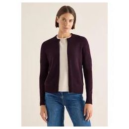 Cardigan Cecil, Damen, Gr. L (42), eggplant rot melange, Feinstrick, 37% Baumwolle, 34% Polyacryl, 26% Polyester, 3% Elasthan, unifarben, comfort fit normal, Rundhals, B&uuml;ndchen, Strickjacken, im angenehmen Materialmix
